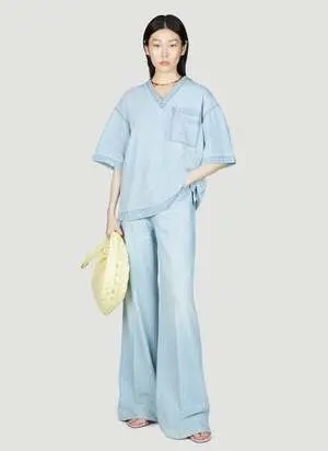 Bottega Veneta Wide Leg Jeans In Light Wash - Blue