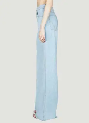 Bottega Veneta Wide Leg Jeans In Light Wash - Blue