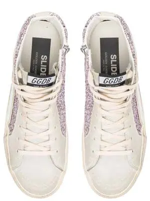 GOLDEN GOOSE Glitter High Top Sneakers With Side Zip
