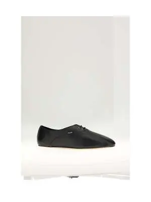Celine Lace-up Flat Shoes - Black
