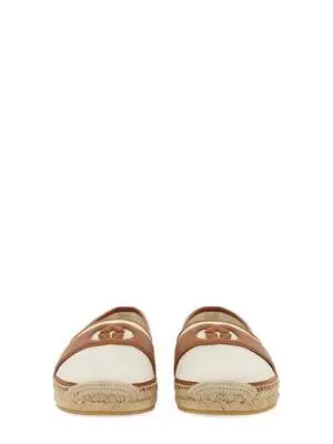 Gucci Cross Gg Canvas And Leather Espadrilles