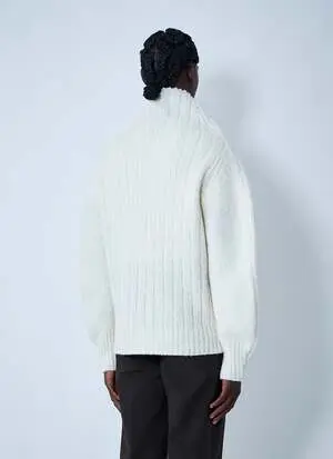 Dries Van Noten Highneck Wool Sweater With Contrast Stitching