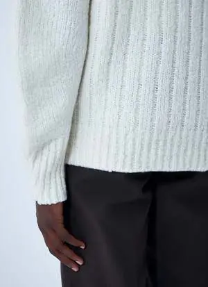 Dries Van Noten Highneck Wool Sweater With Contrast Stitching