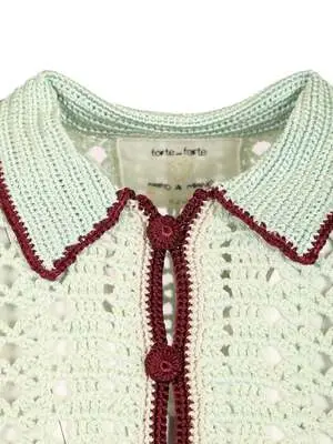 FORTE_FORTE Crocheted Polo Shirt
