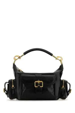 Chloé Leather Camera Bag With Golden Metal Finishing - Black