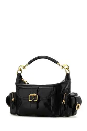 Chloé Leather Camera Bag With Golden Metal Finishing - Black