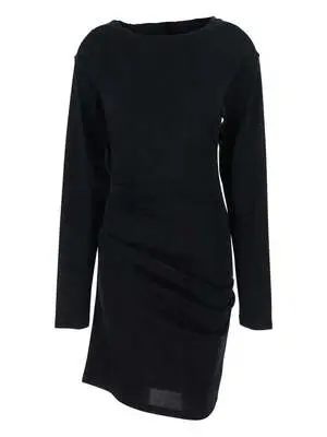 Max Mara Gathered Crew Neck Dress - Black