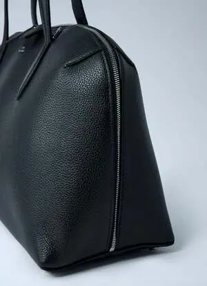 TOTEME Medium Leather Day Handbag - Black