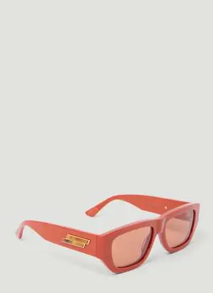 Bottega Veneta Bolt Rectangular Sunglasses - Orange