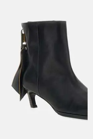Sacai Leather Ankle Boots With Kitten Heel And Zip Detail - Multicolor