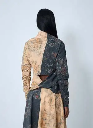 GANNI Ruched Highneck Long Sleeve Top