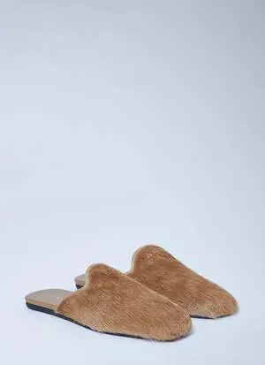 Prada Leather Pony-hair Mules