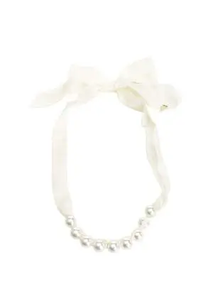 FORTE_FORTE Forte Forte Glass Pearl Necklace With Cotton Taffeta Laces