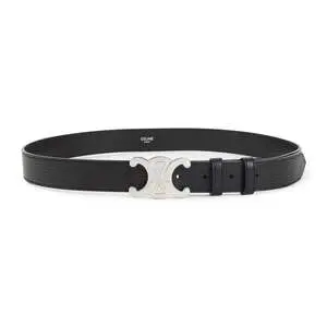 Celine Large 30mm Belt With Signature Logo Buckle - Black
