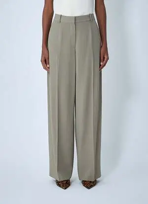 TOTEME Wide-leg Wool-blend Pants - Cream