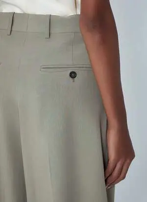TOTEME Wide-leg Wool-blend Pants - Cream