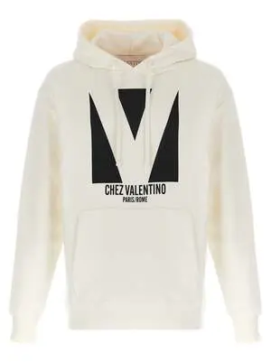 Valentino Garavani Oversized Hoodie With 'chez Print - White