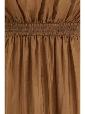 Saint Laurent Satin Dress With Balloon Bodice And Multi-strap Shoulder
