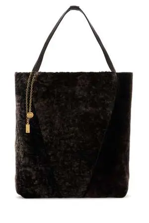 Chloé Shearling Shopping Bag - Brown