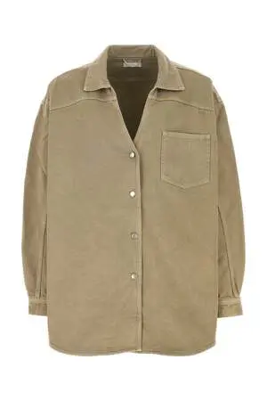 1989 STUDIO Army Denim Oversize Shirt - Green