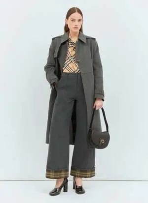Burberry Check Cuffs Cotton-blend Pants