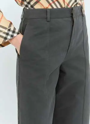 Burberry Check Cuffs Cotton-blend Pants