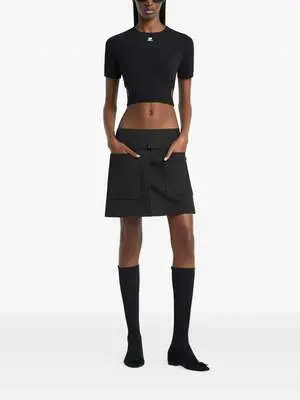 COURREGES Cotton Cut-out T-shirt - Black
