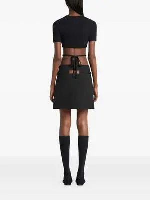 COURREGES Cotton Cut-out T-shirt - Black