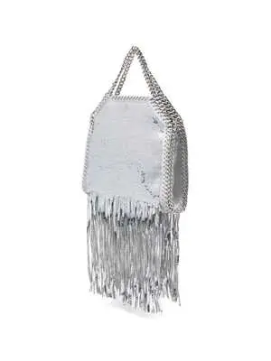 Stella McCartney Falabella Mini Tote Bag With Fringe - Silver