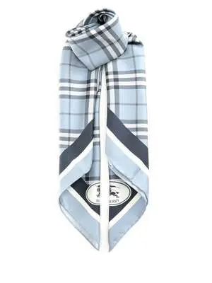 Burberry Check Scarf - Blue