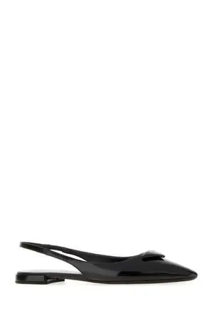 Prada Leather Ballerinas - Black