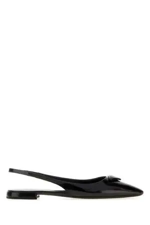 Prada Leather Ballerinas - Black