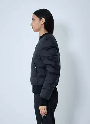 Rick Owens Duvet Bomber Coat With Knitted Trims