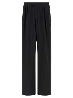 Dries Van Noten Pleated Wide-leg Wool And Mohair Blend Trousers - Black