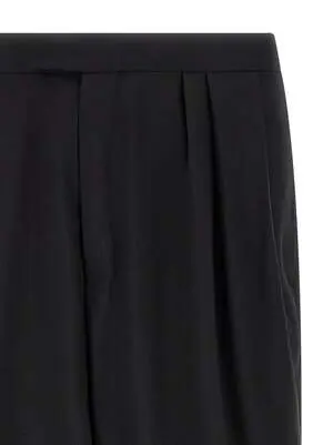 Dries Van Noten Pleated Wide-leg Wool And Mohair Blend Trousers - Black