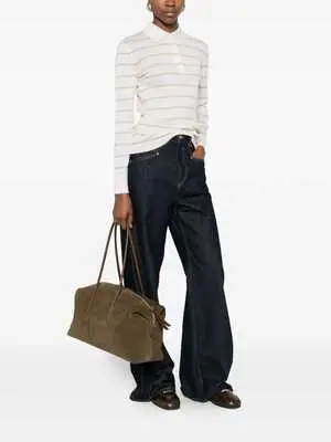 Max Mara Striped Ribbed Knit Polo - Multicolor