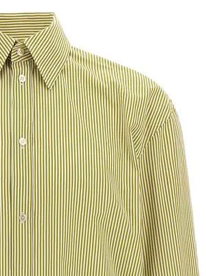 Saint Laurent Striped Cotton Poplin Shirt - Green