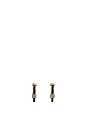Fendi And Black Metal Earrings - Gold