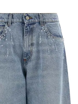 Giuseppe Di Morabito Crystal Embellished Wide Leg Jeans