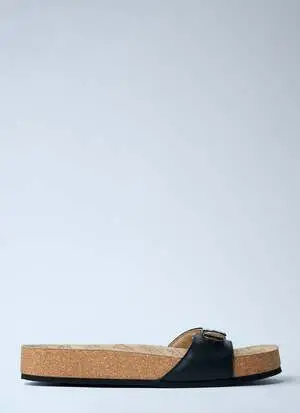 Balenciaga Scholl Strap Flat Sandals - Black