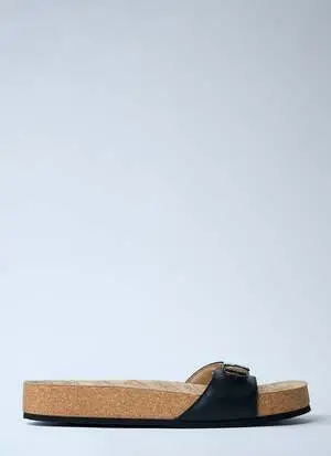 Balenciaga Scholl Strap Flat Sandals - Black