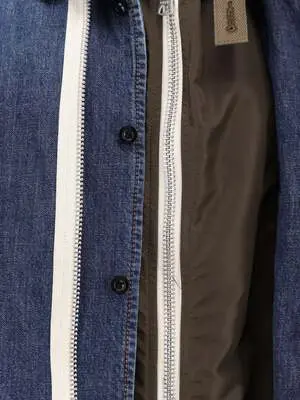 Sacai Denim Jacket With Nylon Inserts - Blue