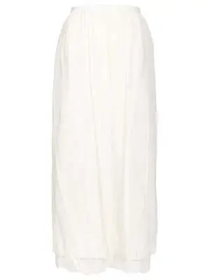 FORTE_FORTE Embroidered Voile Long Skirt - White