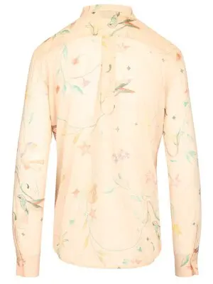 FORTE_FORTE Botanical Print Cotton Silk Blend Shirt