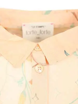 FORTE_FORTE Botanical Print Cotton Silk Blend Shirt