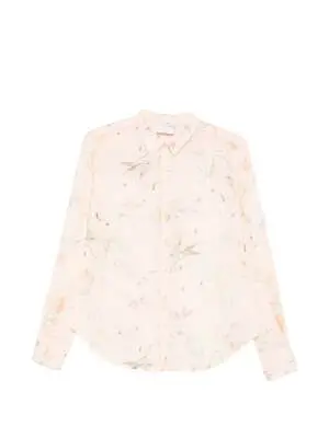 FORTE_FORTE Botanical Print Cotton Silk Blend Shirt