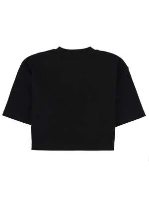 Off-White Cropped T-shirt With Logo - Black