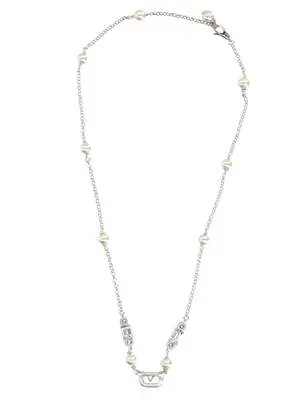 Valentino Garavani Ovalette Crystal Necklace - Silver