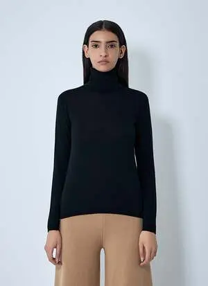 Max Mara Wool Turtleneck Sweater - Black