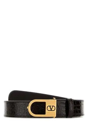 Valentino Garavani Dark Alligator Vlogo Signature Belt - Brown